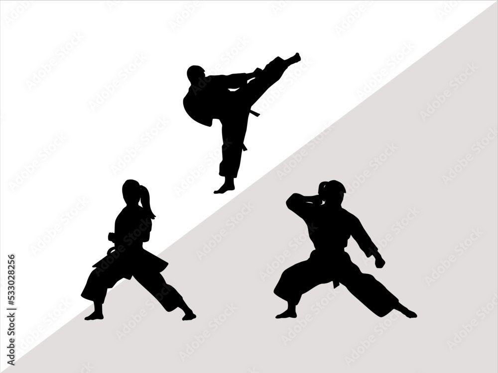 Karate Silhouette Designs | Digital Download | Karate SVG, Karate PNG ...