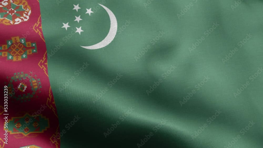Flag Of Turkmenistan - Turkmenistan Flag High Detail - National flag ...