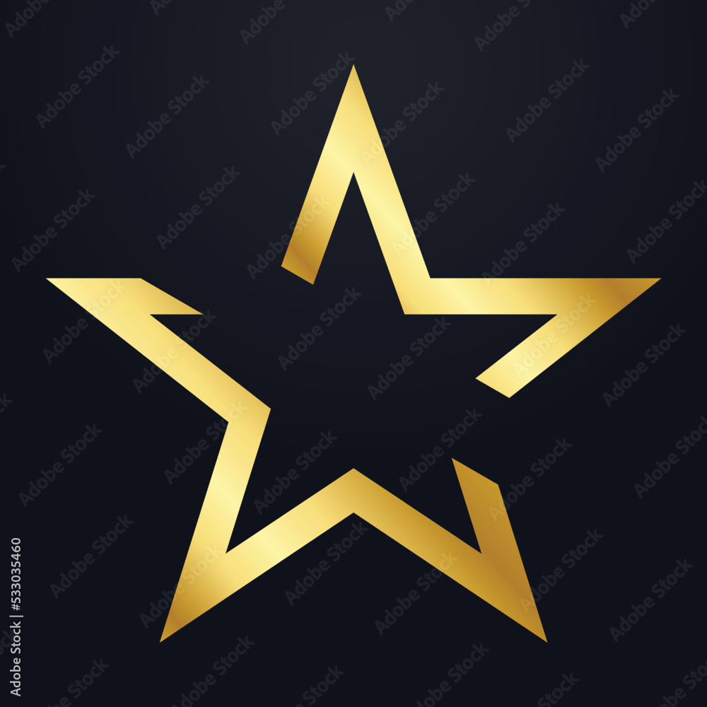 Luxury Golden star logo Symbol Vector designs template, Elegant Style ...