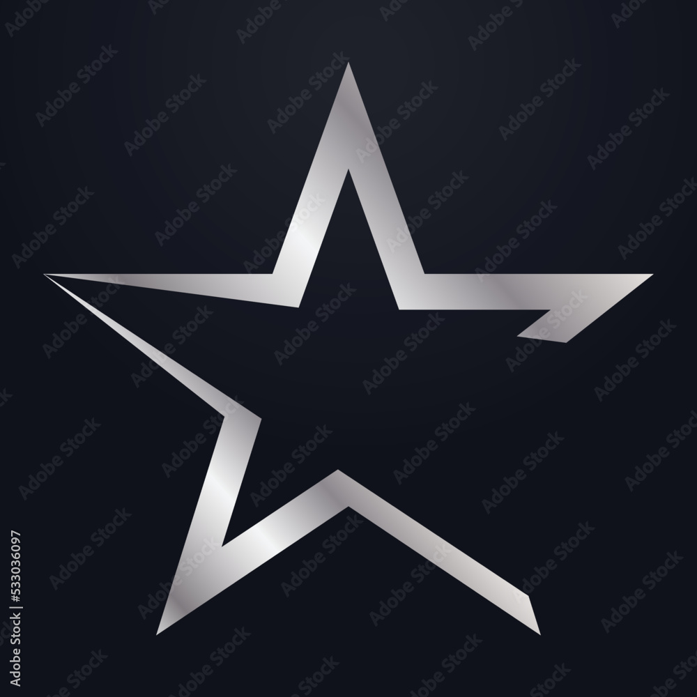 Luxury Silver star logo Symbol Vector designs template, Elegant Style ...