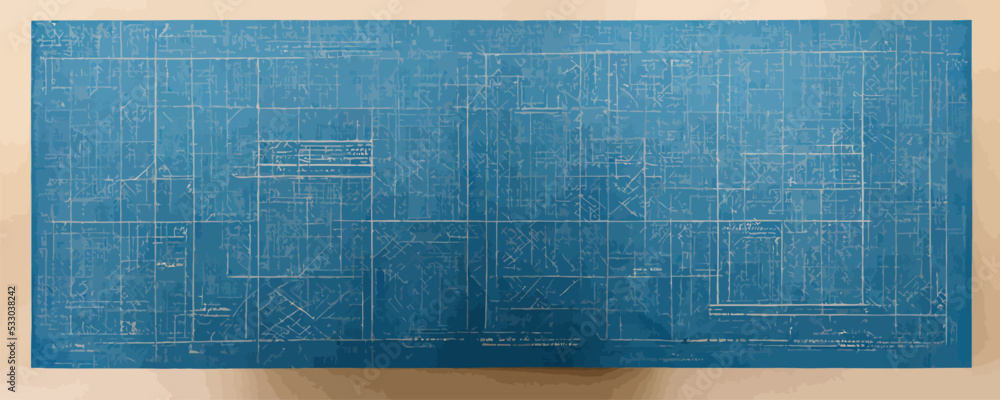 blueprint paper. Blank blue sheet of paper with grid. background ...