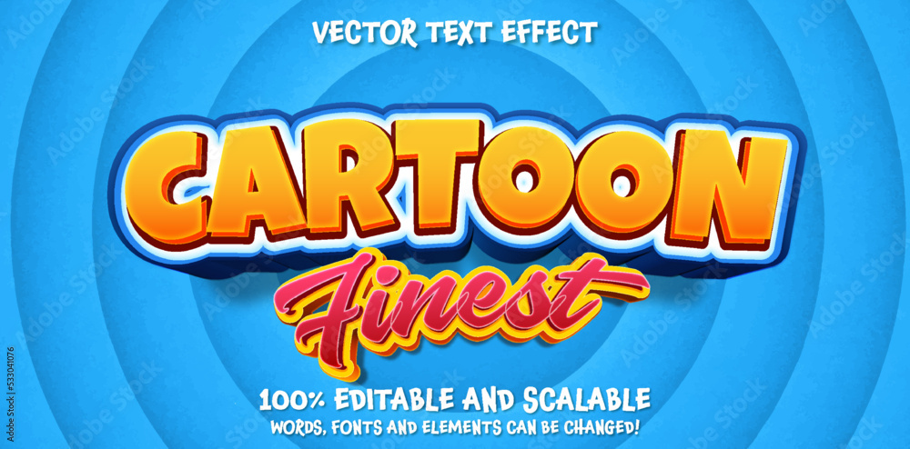 Vetor de Cartoon text effect, Finest editable cartoon and funny text ...