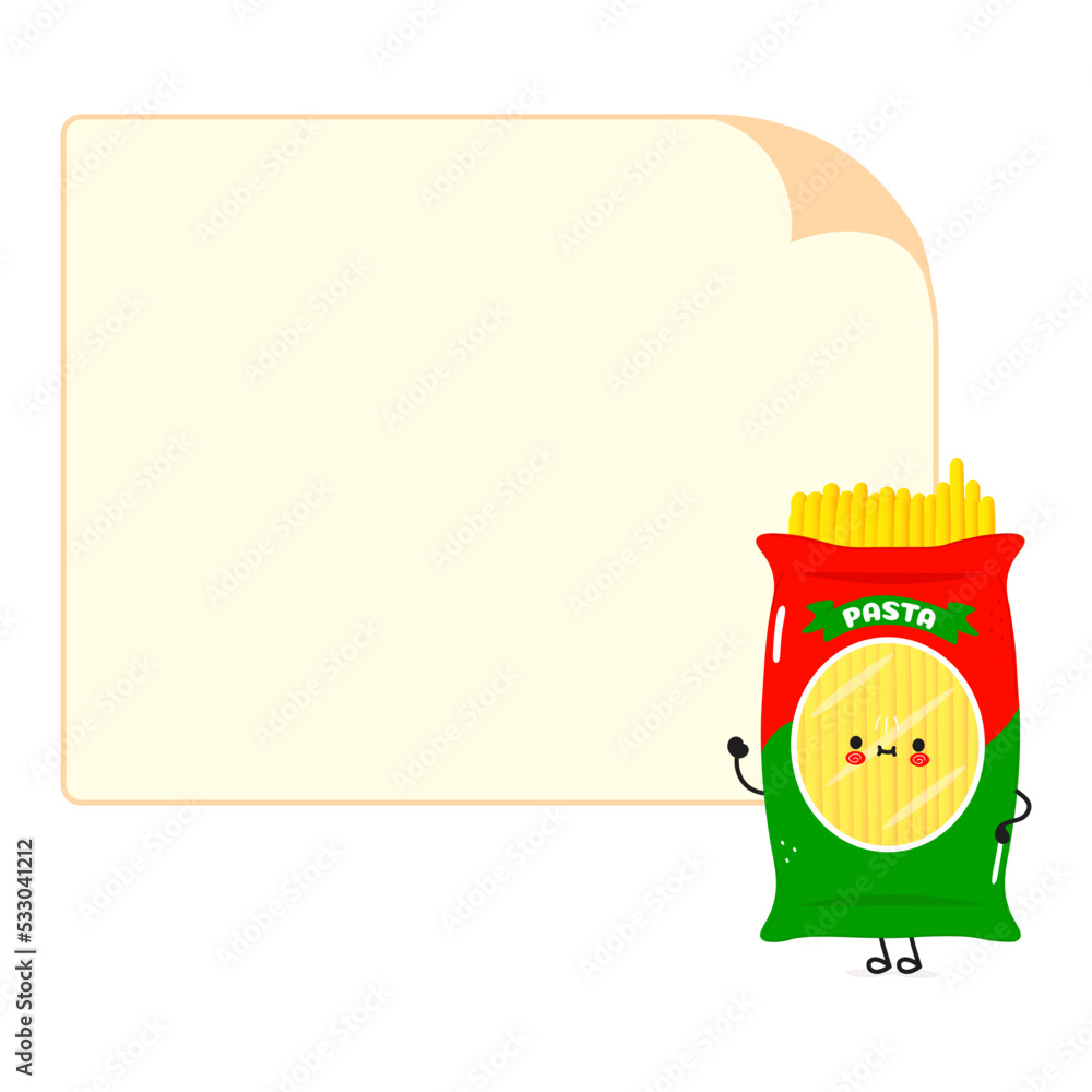 Cute spaghetti poster character. Vector hand drawn cartoon kawaii ...