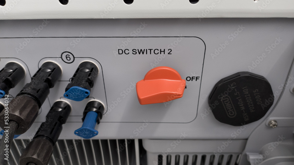Switching of inverter solar panel , With off position. Stock Photo ...