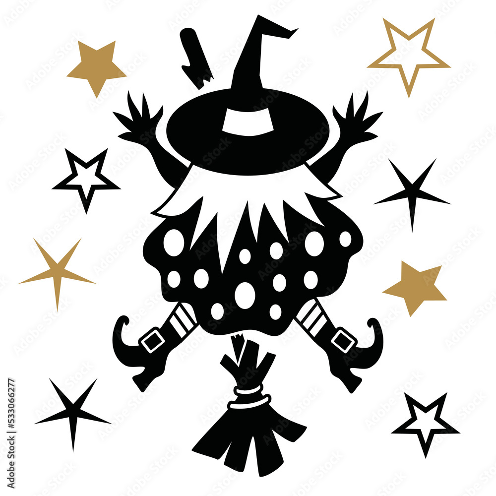 Halloween crushed witch vector cartoon illustration Stock Vector ...