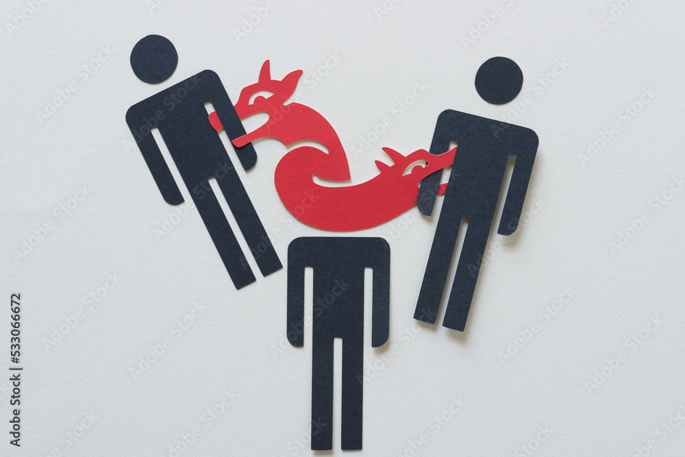 Photo & Art Print three stylized figures (stick figure dingbats) with ...