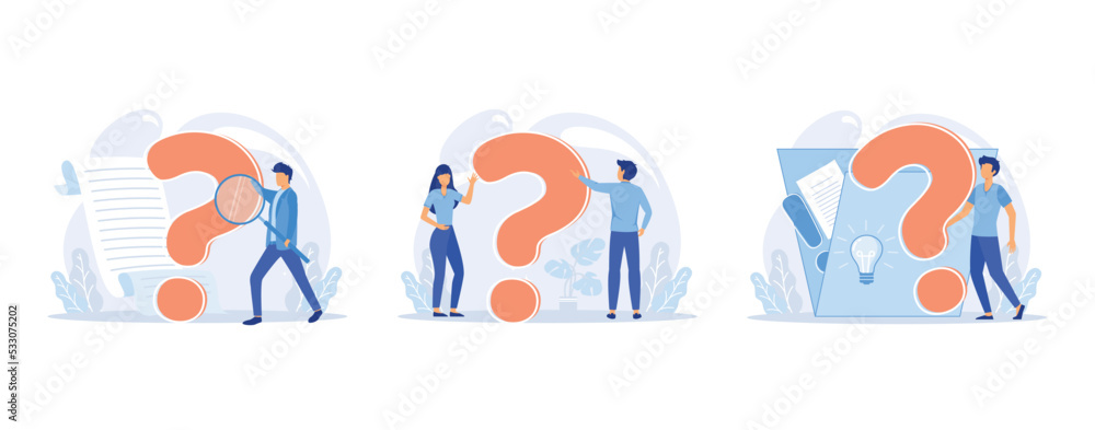 Question mark, obtaining information of interest. Problem and solution ...