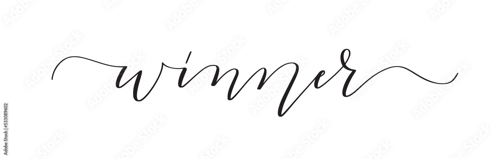 Winner cute hand-written word design for posters and stories Stock ...