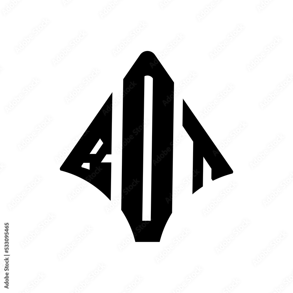 Vecteur Stock BOT letter logo design. BOT modern letter logo with black ...