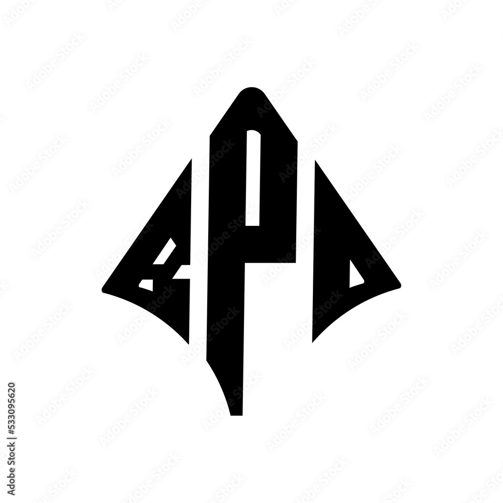 BPD letter logo design. BPD modern letter logo with black background ...