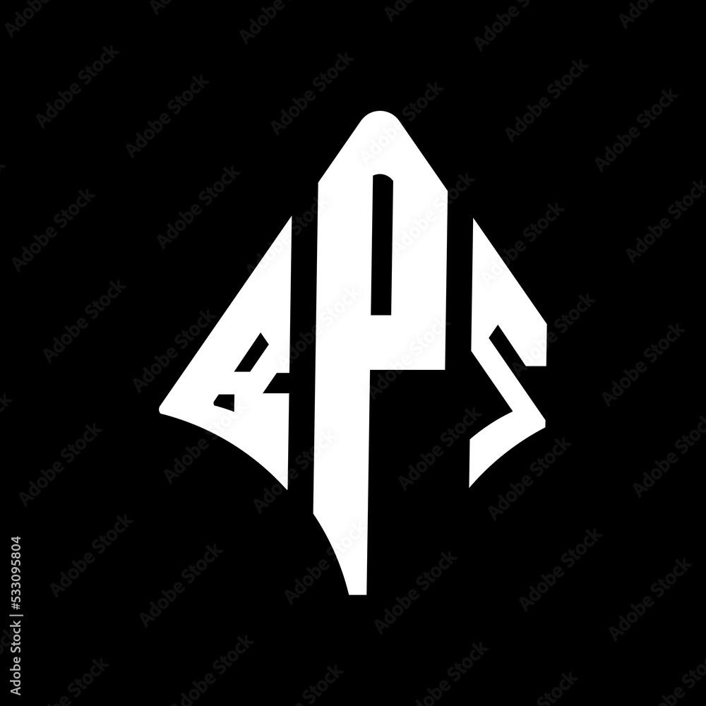 BPS letter logo design. BPS modern letter logo with black background ...