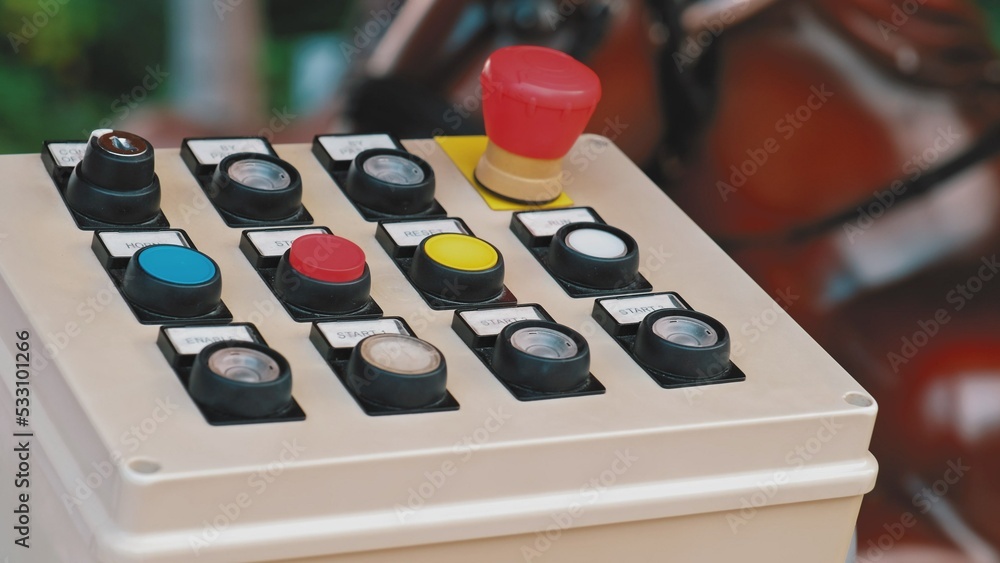 Amusement Park Carousel Control Panel with Emergency Stop Mushroom Head ...
