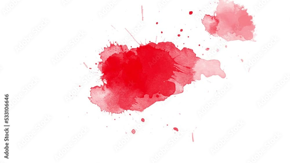 Red Ink brush stroke transition. Ink splash. Abstract ink brush blot ...