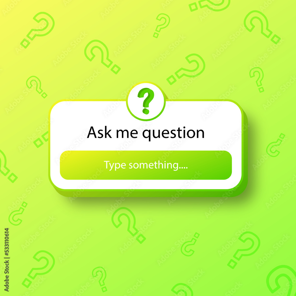 Ask me a question 3d sticker design concept. Question mark background ...