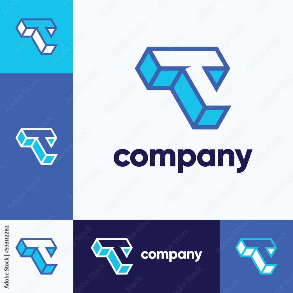 Vetor de Modern T logo do Stock | Adobe Stock