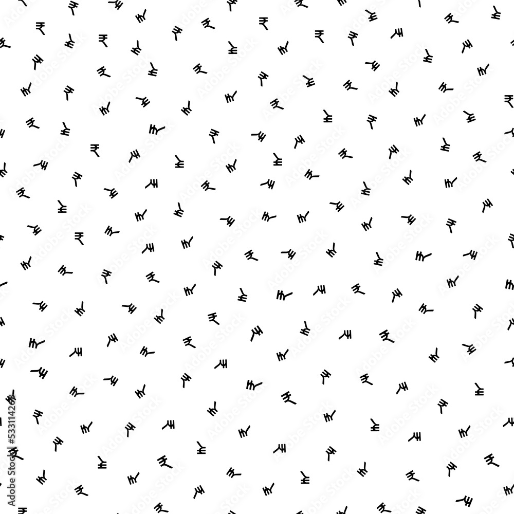 Indian rupee symbol ditsy vector pattern seamless background. Black ...