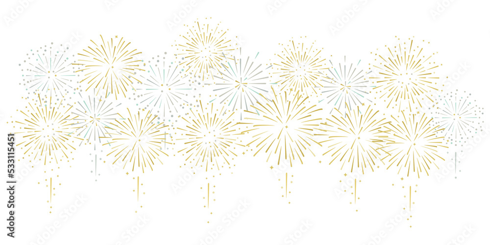 gold and silver fireworks illustration Stock Illustration | Adobe Stock