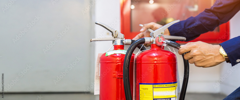 Engineer checking Industrial fire control system,Fire Alarm controller ...