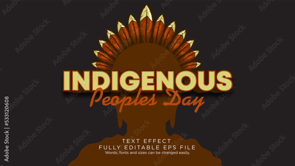 Vetor de Indigenous Peoples Day Text Effect Font Type Vector Simple ...