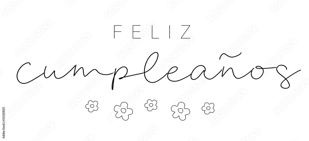Feliz cumpleaños lettering Stock Illustration | Adobe Stock