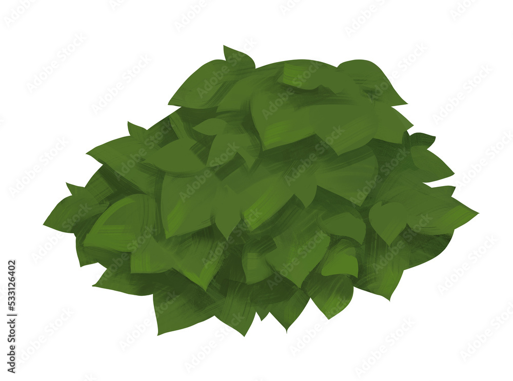 Hand drawn green forest bush 2d illustrations PNG isolated Stock ...