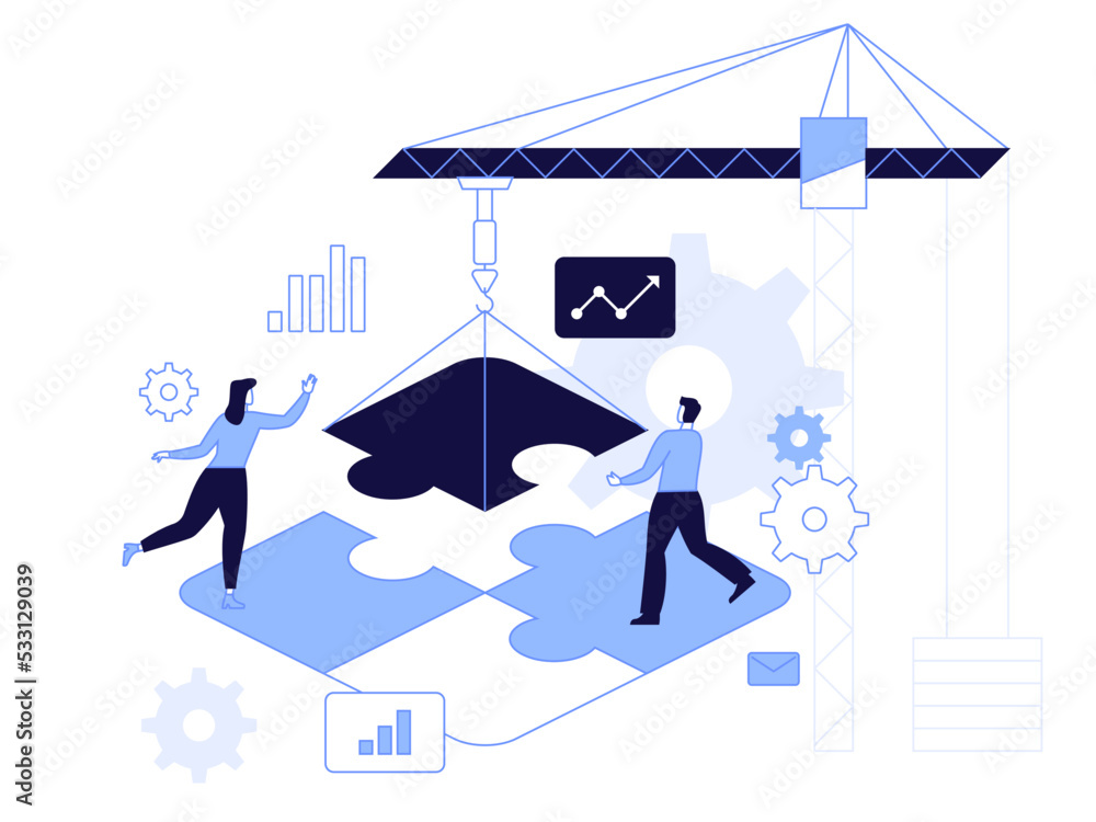 Vector business concept. Team work, team building, corporate ...