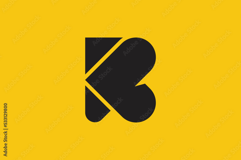 BK logo Minimal symbol. KB letter icon on luxury background. BK ...