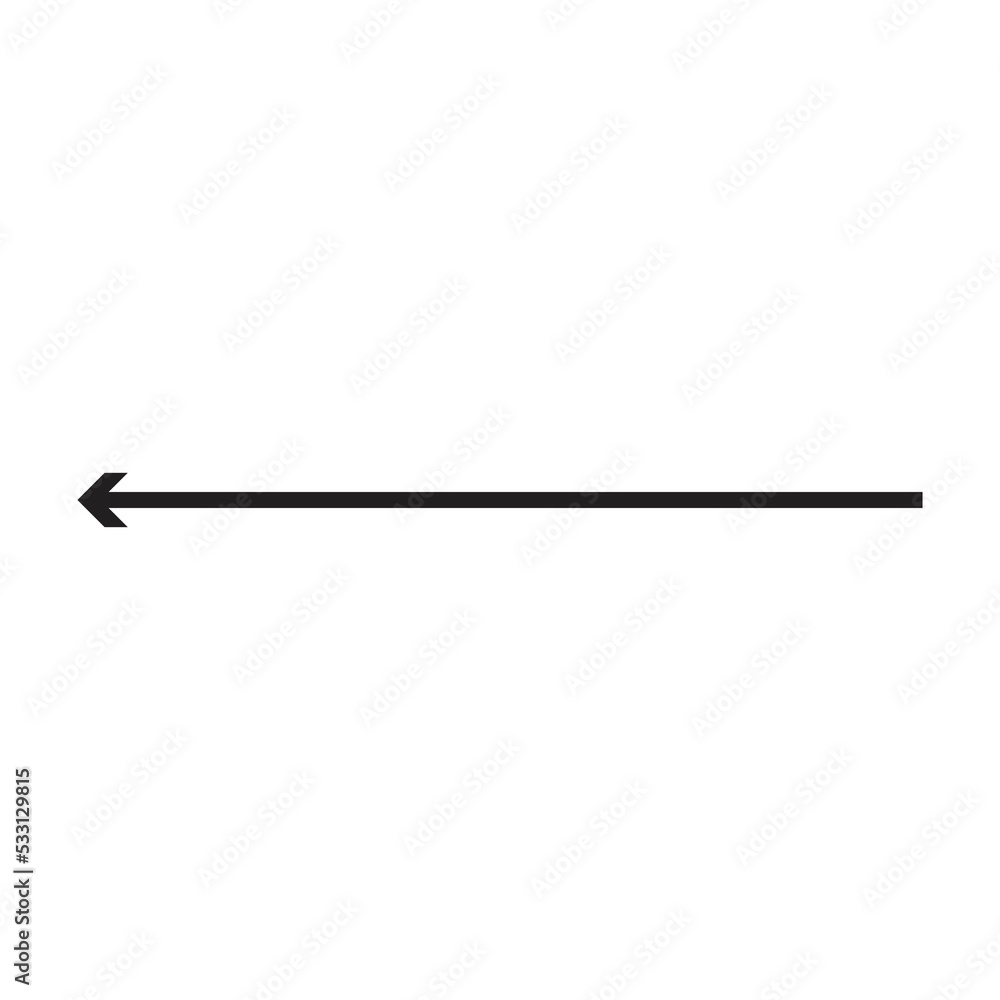 eps10 black vector long arrow pointing to the left line art icon ...