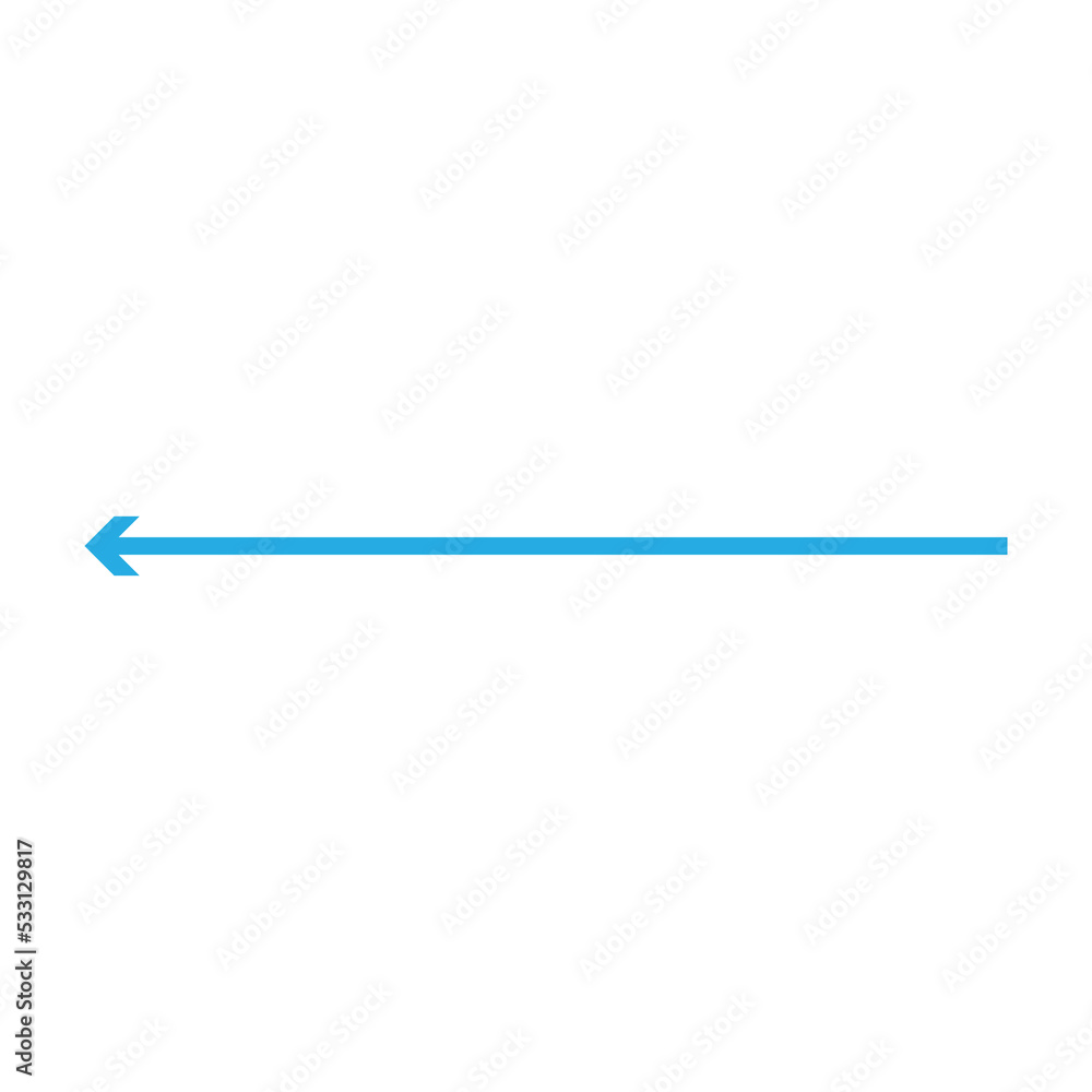 Vettoriale Stock eps10 blue vector long arrow pointing to the left line ...