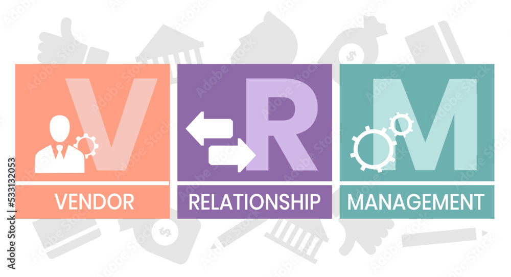 VRM - Vendor Relationship Management. business concept background ...