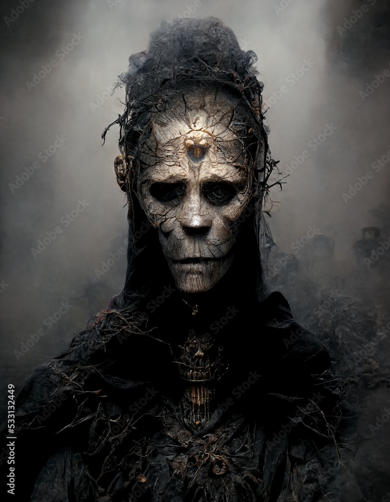 Ancient Demon of Death Macabre Creature 3D Concept Art Dark Fantasy ...