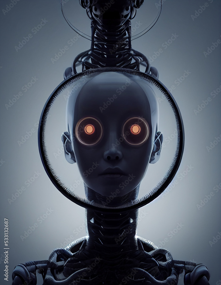 Creation of Beautiful Cyborg Woman Sci-Fi Horror Movie 3D Conceptual ...