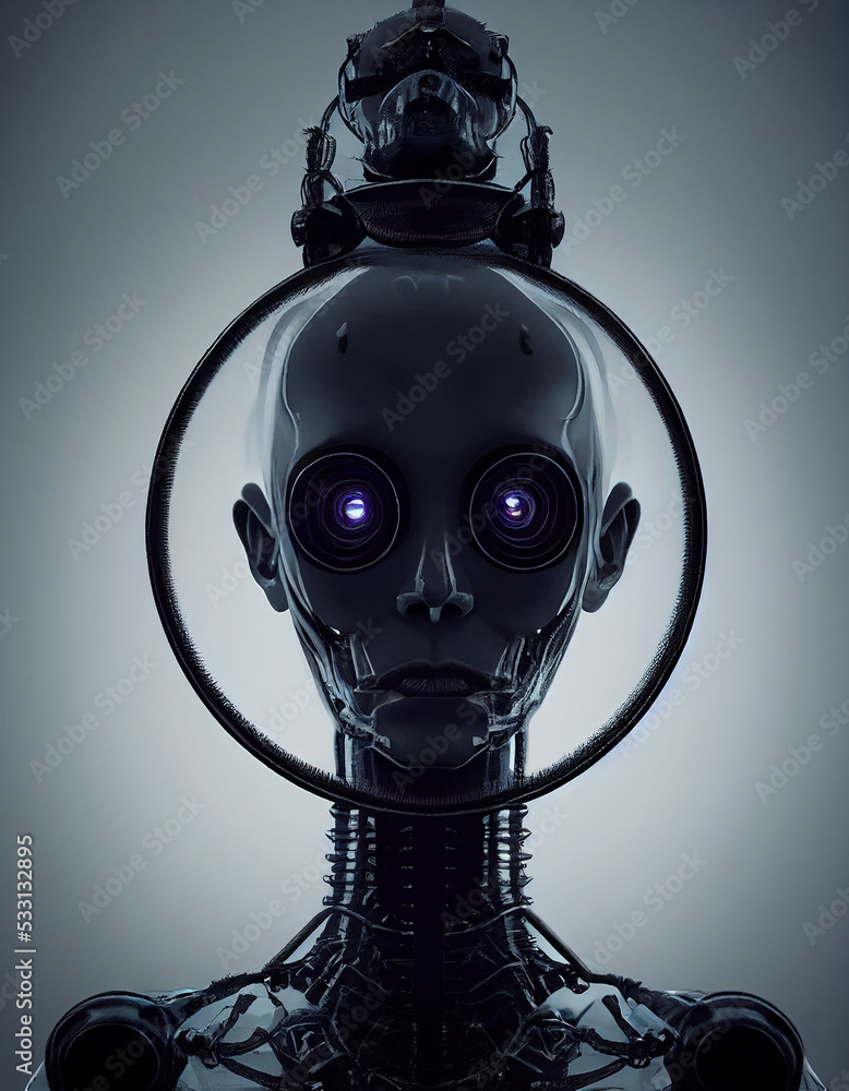 Creation of Cyborg Woman Sci-Fi Horror Movie 3D Art Conceptual ...