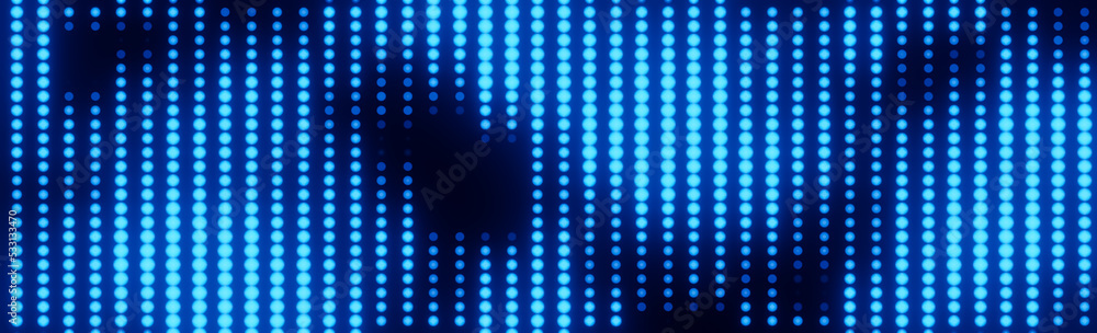 Abstract Blue Lights Bokeh Equalizer Bar Effect Technology Particles Surface Grid 3d Model And