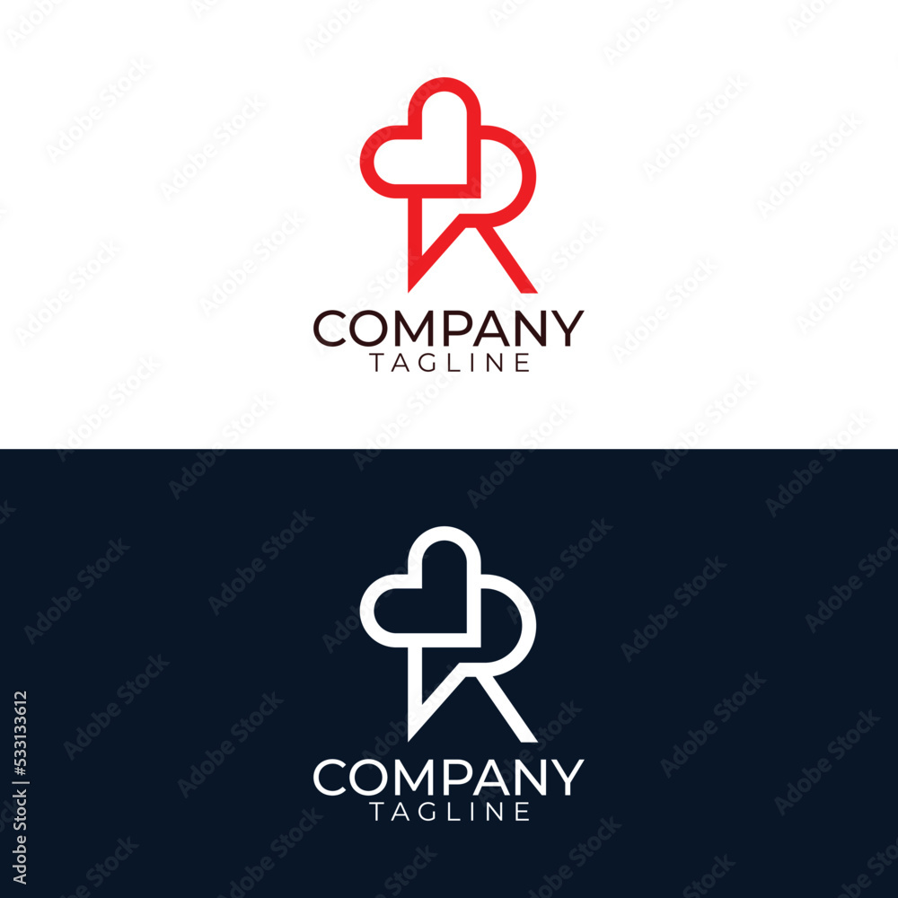 r love logo design and premium vector templates Stock Vector | Adobe Stock