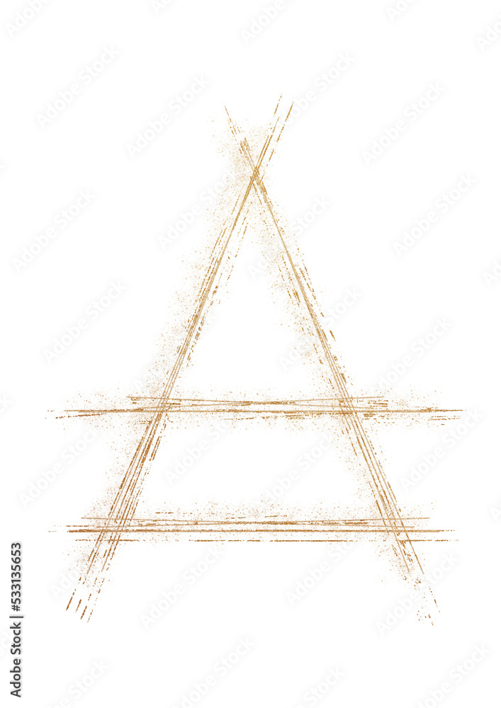 Alchemy symbol - Air. Classical four elements. Golden glitter texture ...