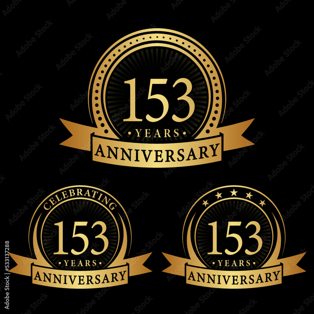 153 years anniversary logo collections. Set of 153rd Anniversary ...