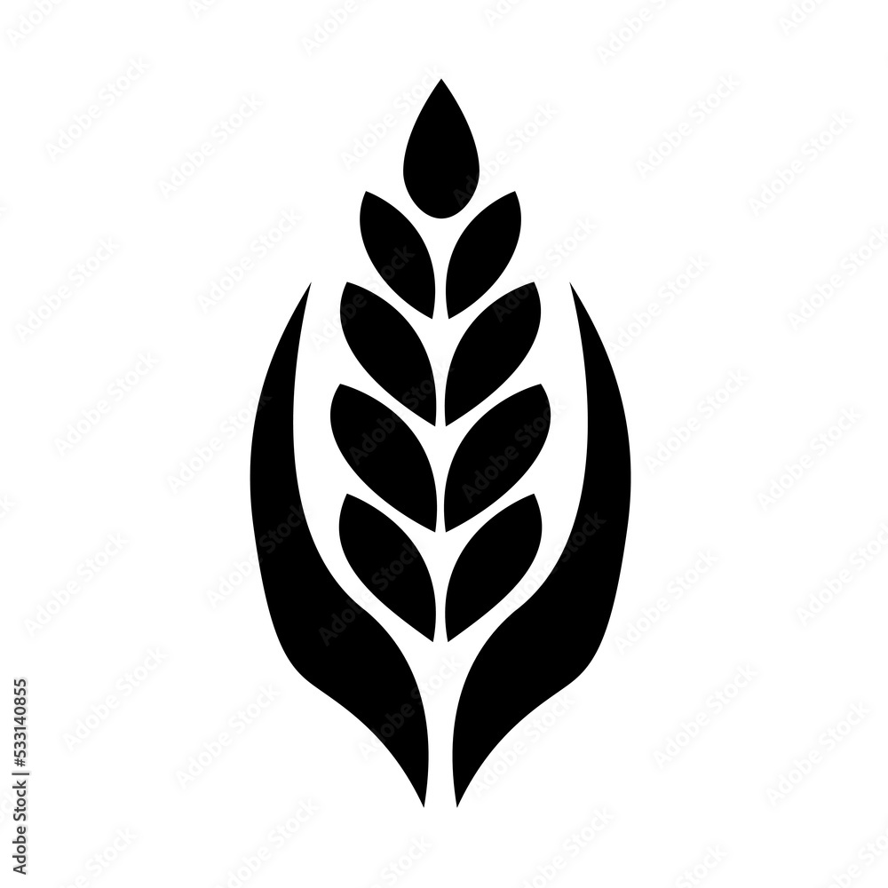 Wheat and grain frame icons. Line whole grain symbol illustration for ...