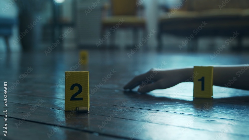 Closeup of a Crime Scene in a Deceased Person's Home. Dead man, Police ...