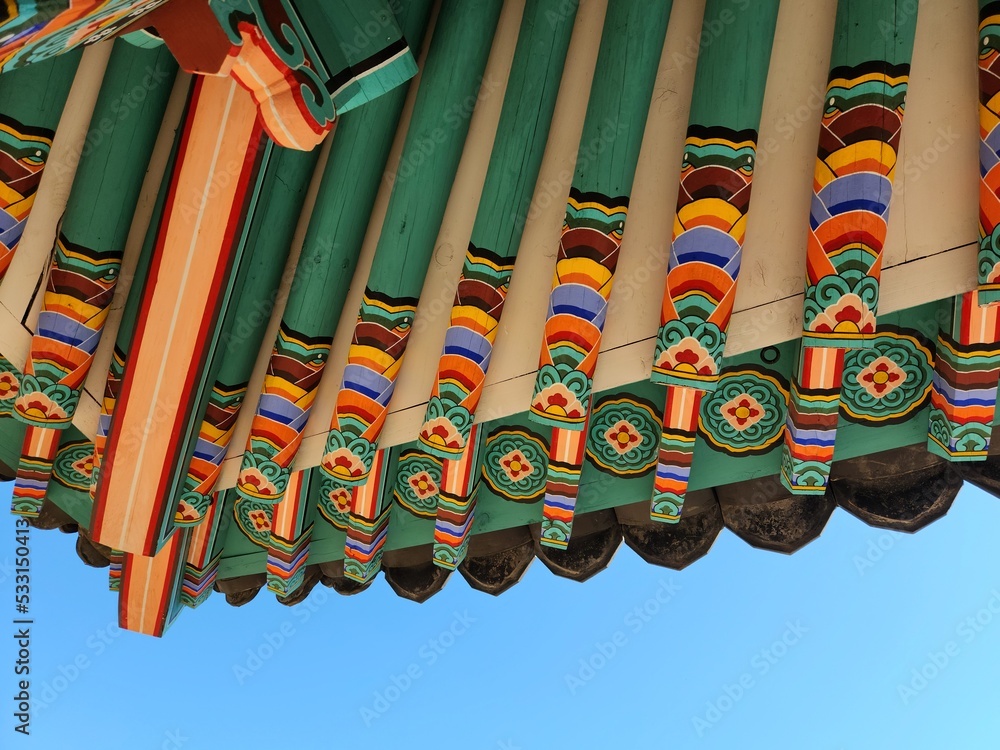 roof of traditional korean house - traditional korean drawings - hanbok ...