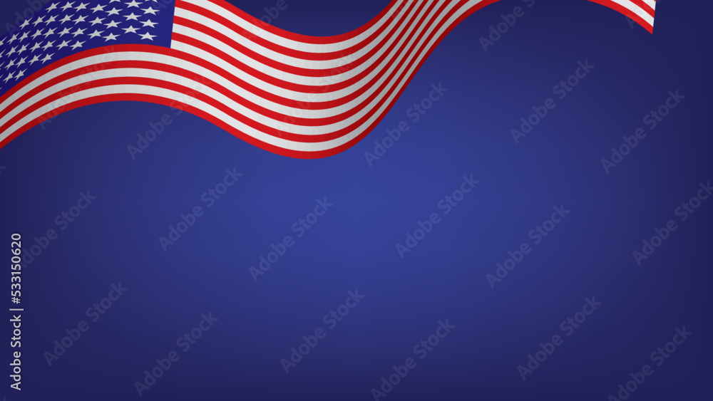 USA Flag Banner vector illustration in 4K ratio. suitable for national ...