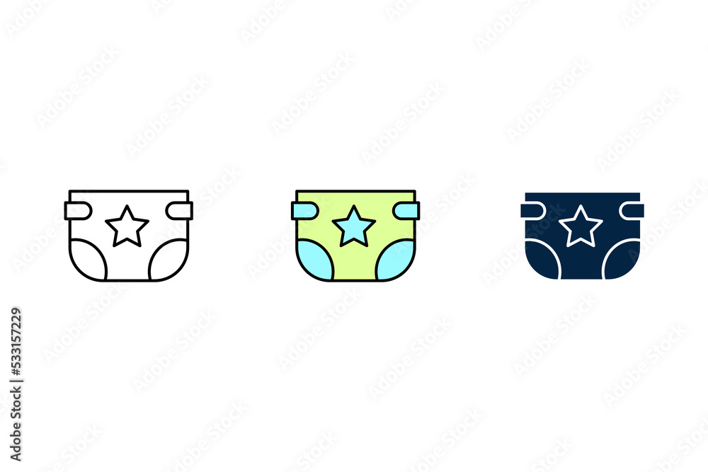 Diaper icon. Simple element illustration. Diaper concept outline symbol ...