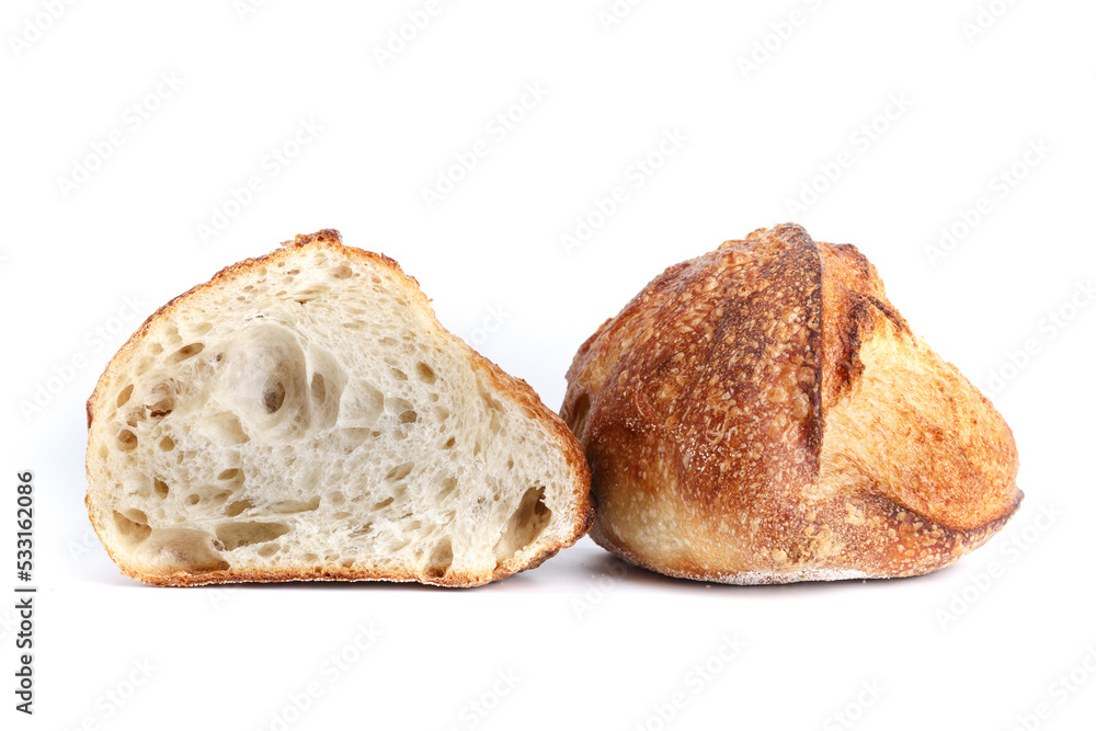 Sliced, cutted wheat bread.The sourdough has natural yeast, which makes ...