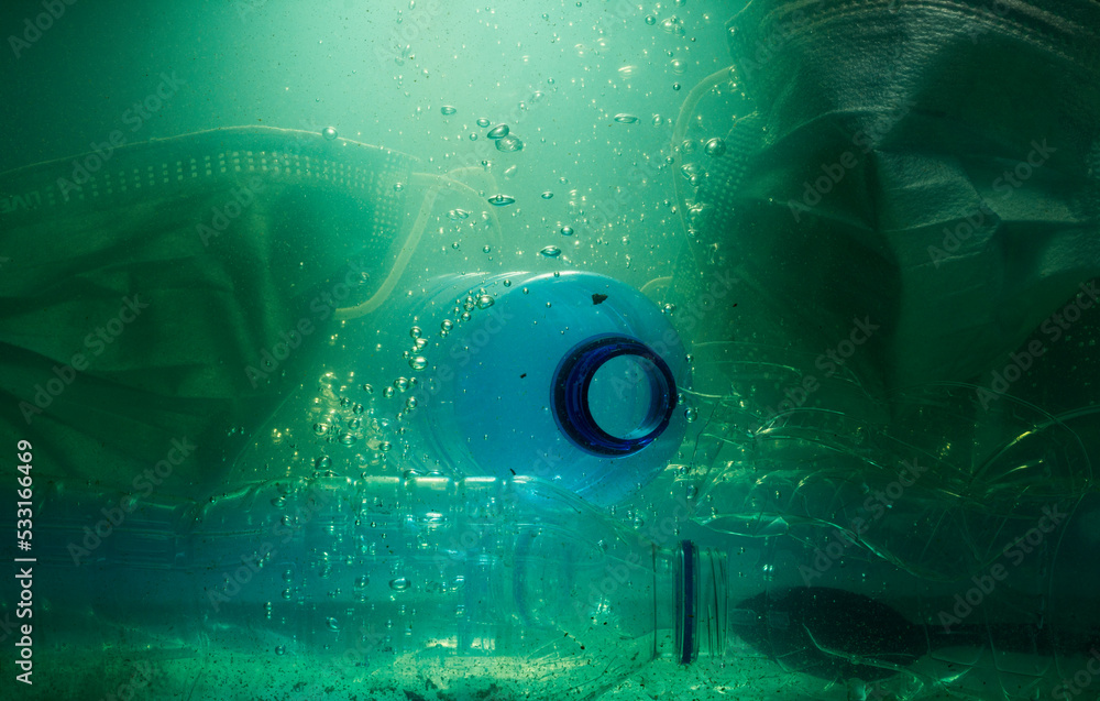 Environmental pollution of garbage in the oceans, seas, beaches, and ...