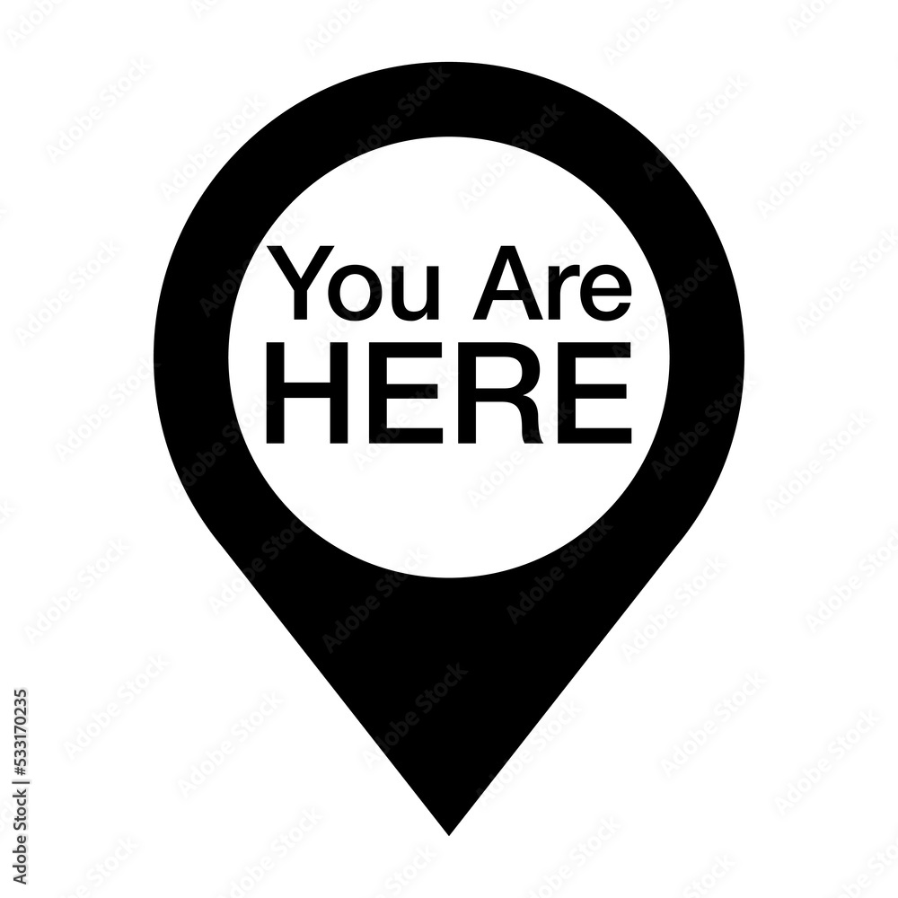 You Are Here Location logo. Marker location you are here Vector ...