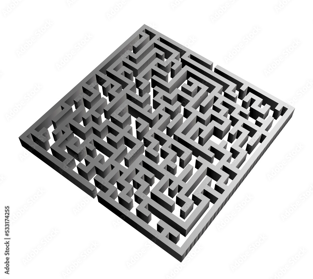 Labyrinth - System aus Linien oder Wegen - Problemlösung ilustração do ...