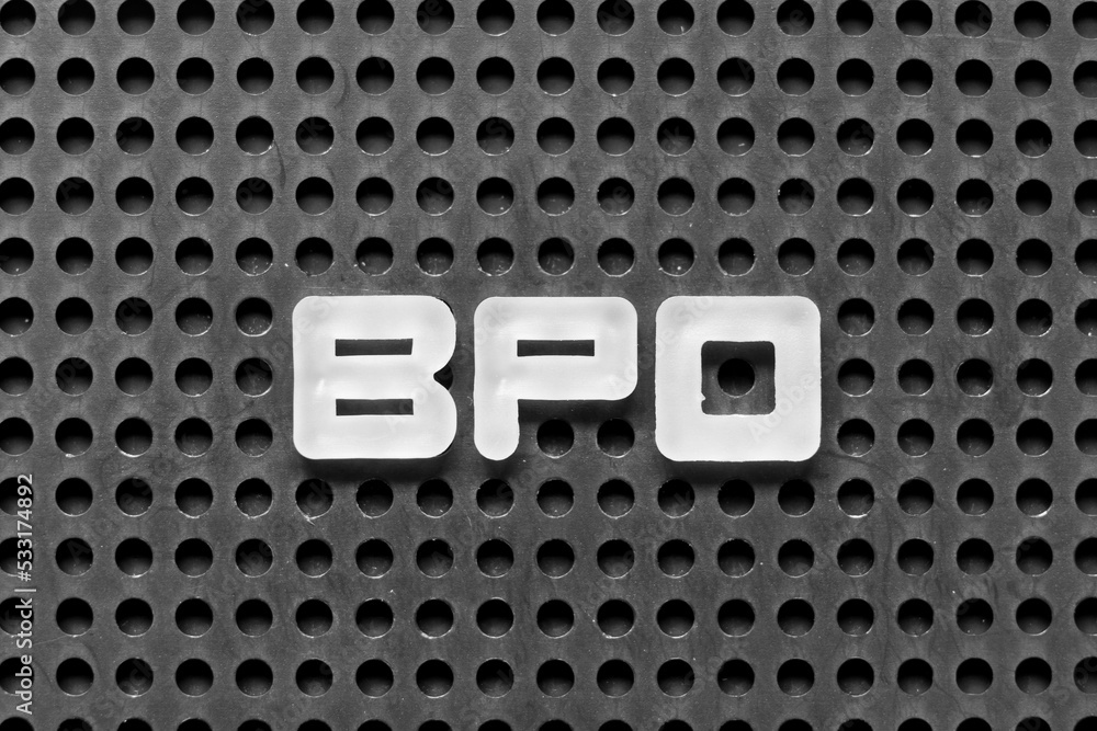 White alphabet letter in word BPO (Abbreviation of Business Process ...