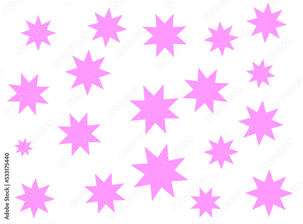 Pink stars texture vector illustration isolated on transparent white ...
