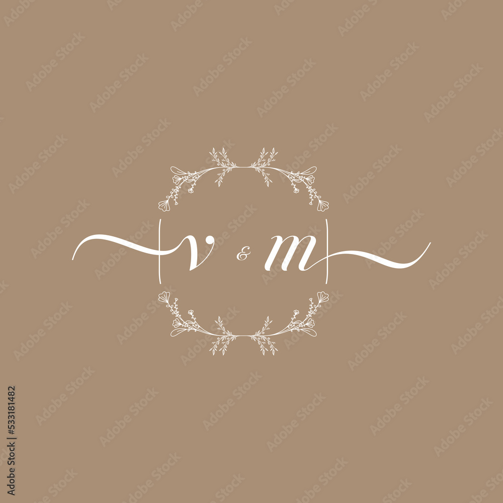 VM beauty monogram and elegant wedding logo design Stock Vector | Adobe ...