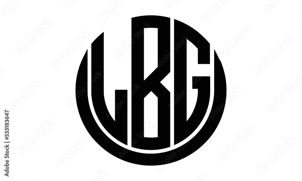 LBG shield in circle logo design vector template. lettermrk, wordmark ...